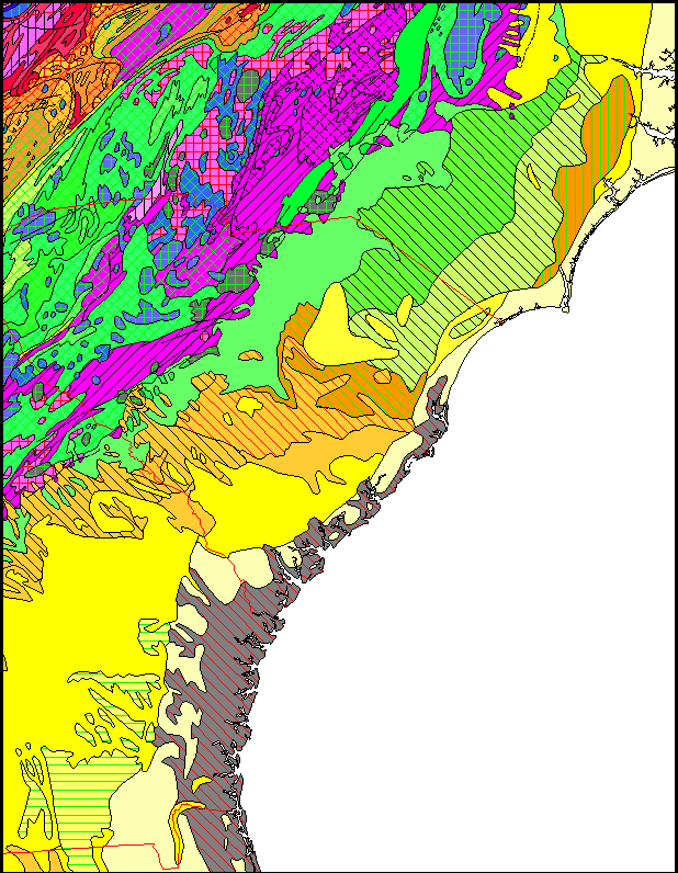 A Simplified Geological Map Of The Southern Part Of